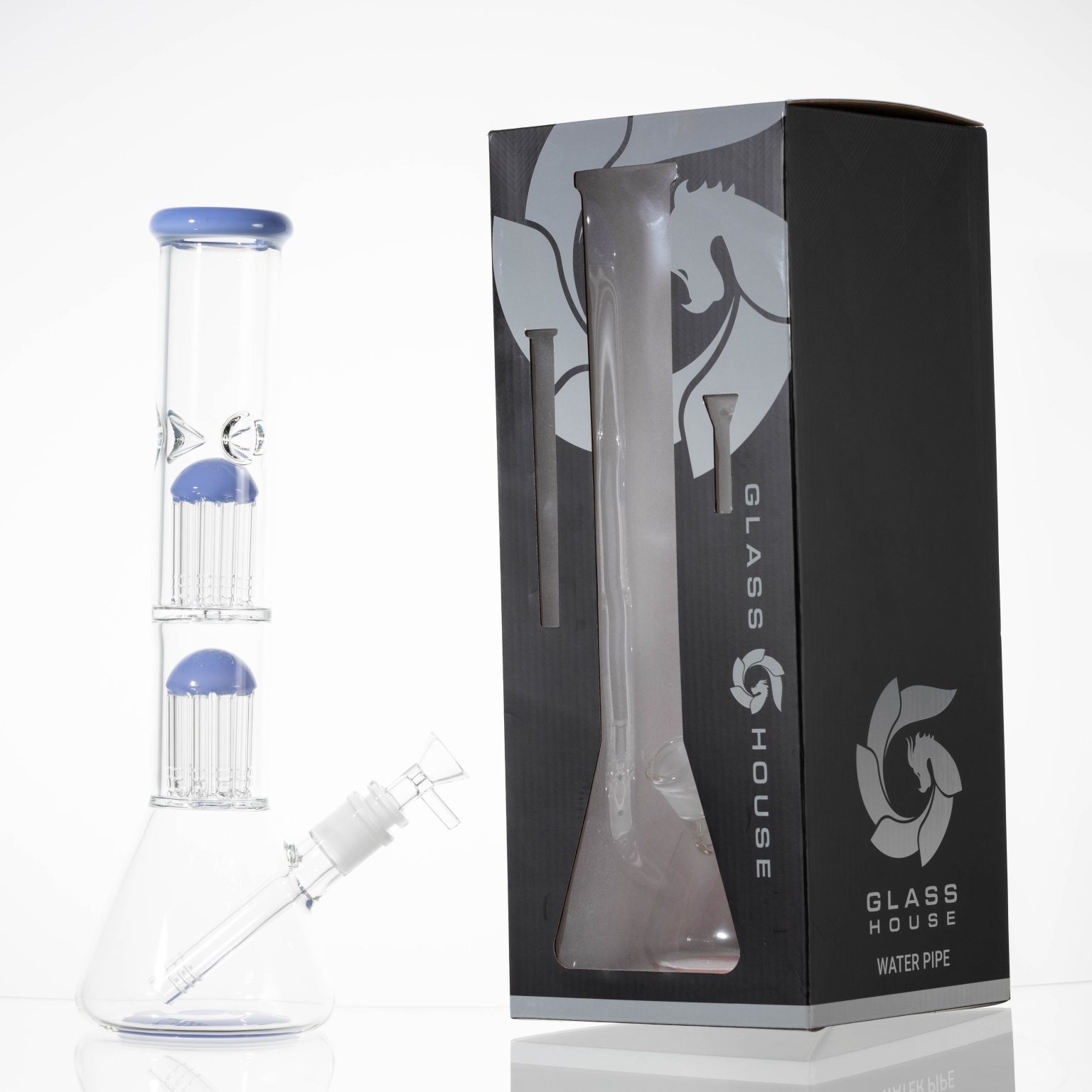 14" DOUBLE PERC BEAKER - Hillside Glass