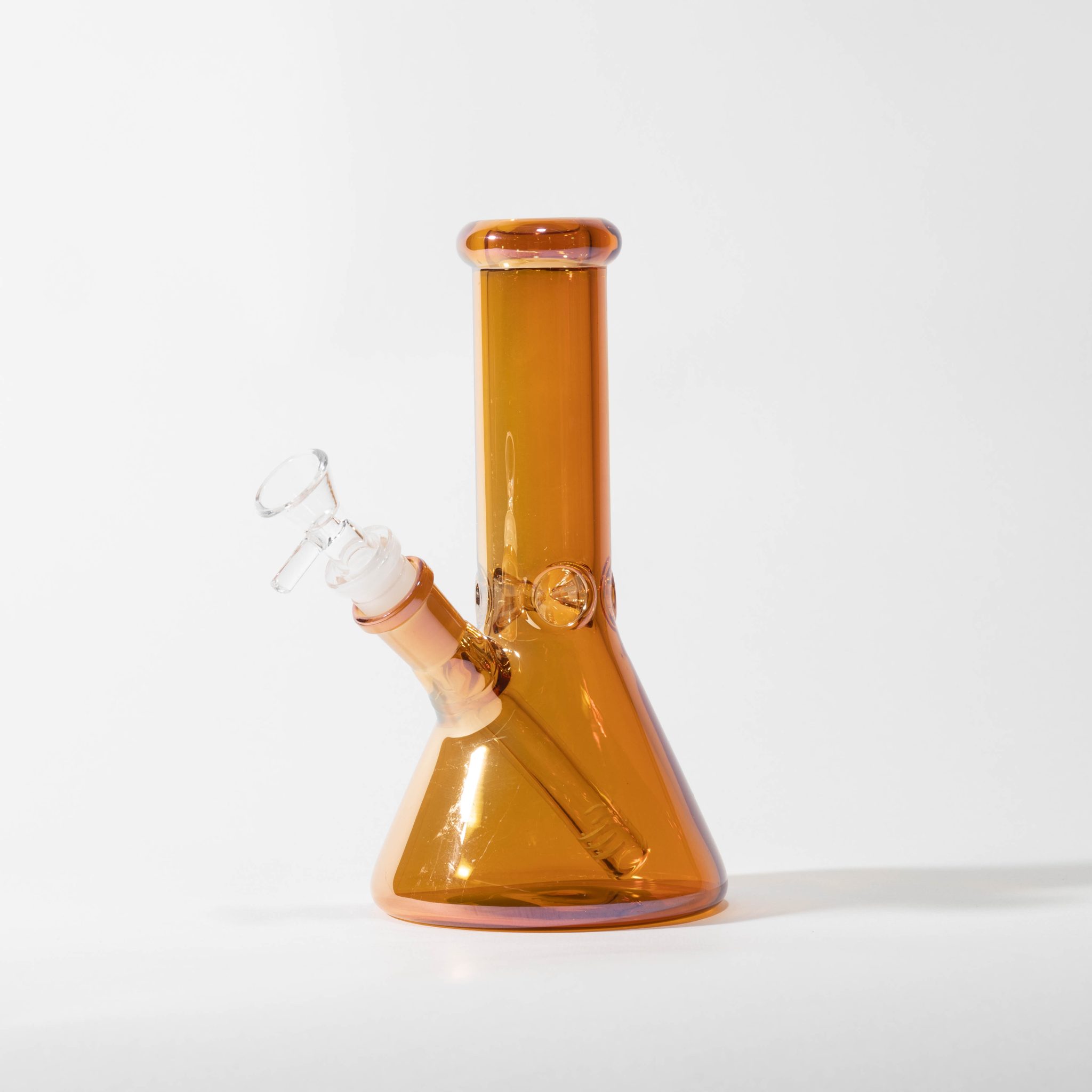 MINI IRIDESCENT BEAKER AMBER - Hillside Glass